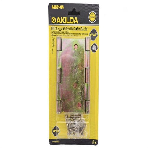 BISAGRA GALVANIZADA CUADRADA 4"X4"X2.0MM AKILDA - Akilda