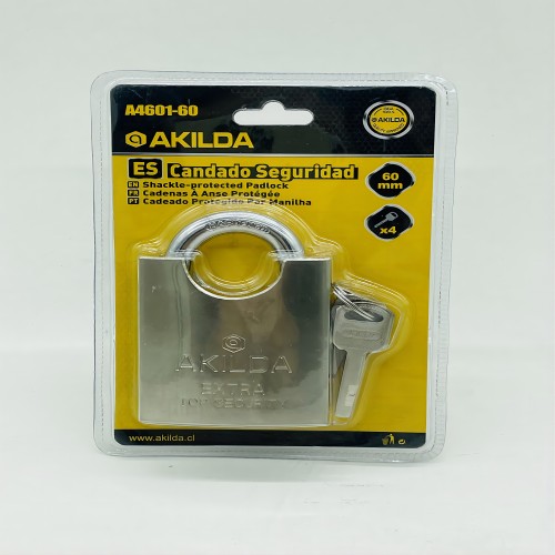 CANDADO SEGURIDAD CON 4 LLAVES 60MM AKILDA - Akilda